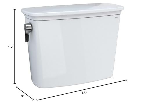 TOTO Drake Transitional 1.28 GPF Toilet Tank with WASHLET+ Auto Flush Compatibility, Cotton White - ST786EA#01