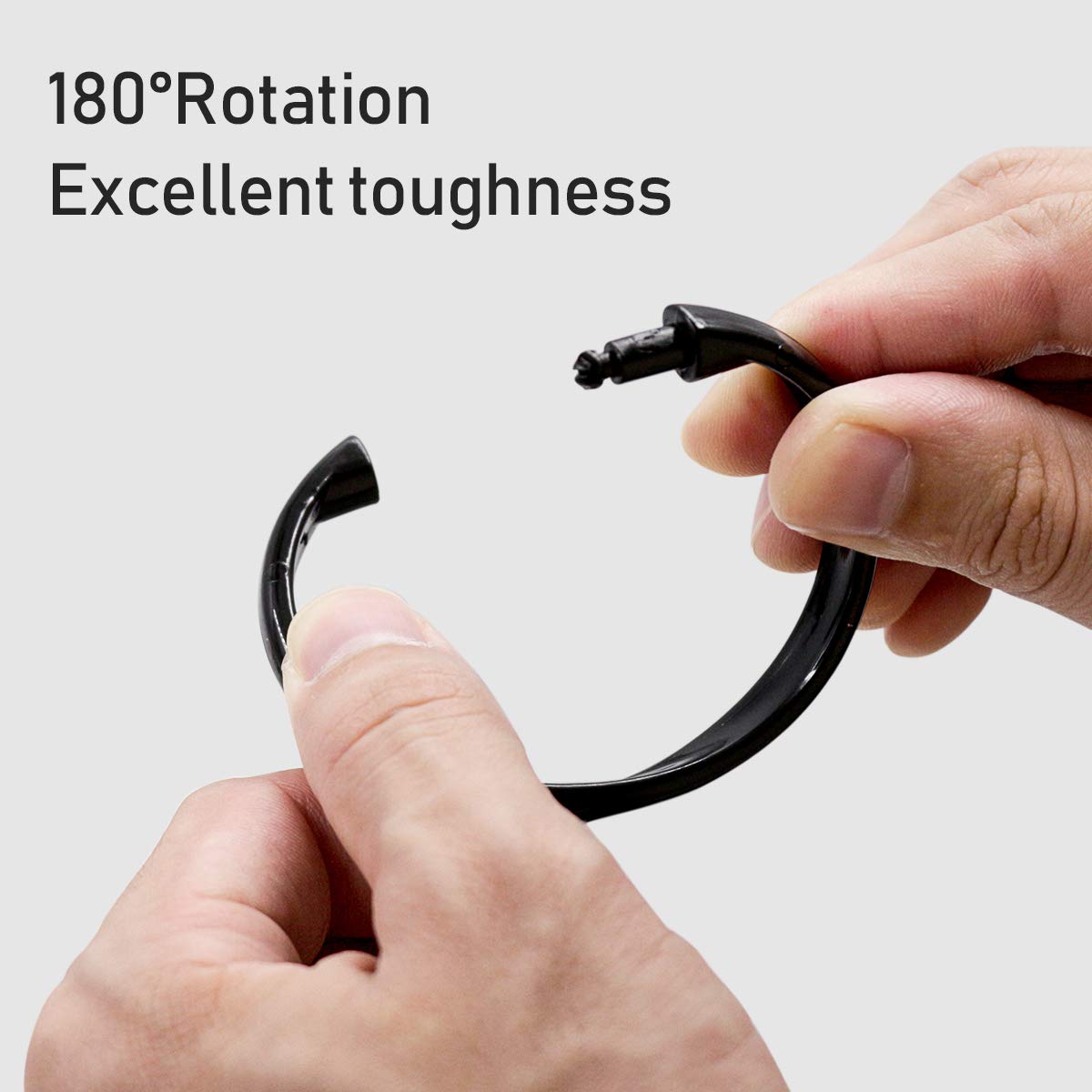 Qulable Shower Curtain Rings-12 Pack- Plastic Shower Curtain Hooks O-Shaped Rings Hook Glide Easily on Bathroom Shower Rod(Black)