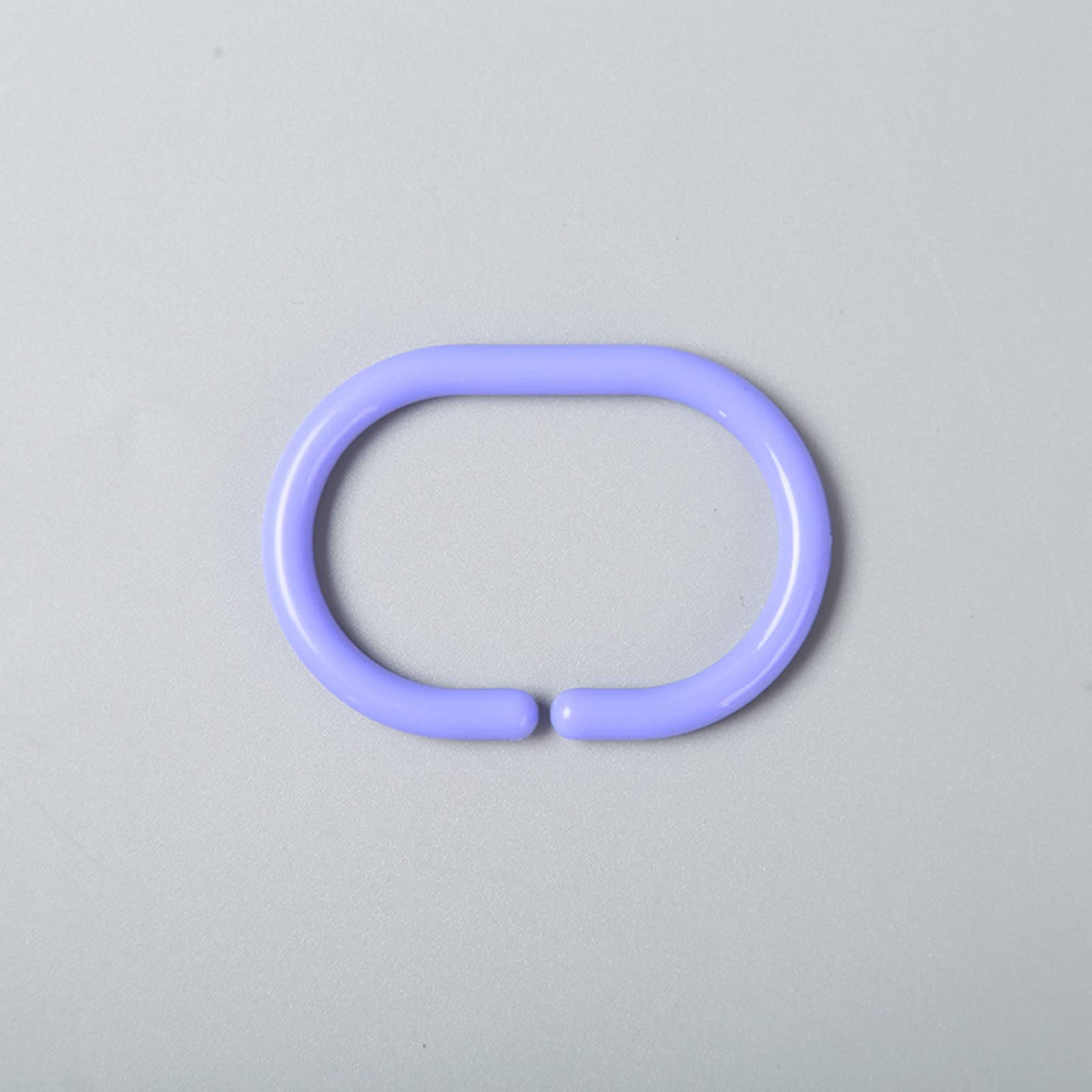 Cheeroyal Plastic Shower Curtain Rings,Pack of 12 White Bathroom Shower Hooks Loop Clips Bath Drape Replacement C-Rings Pole and Rail Window Rod (Purple)