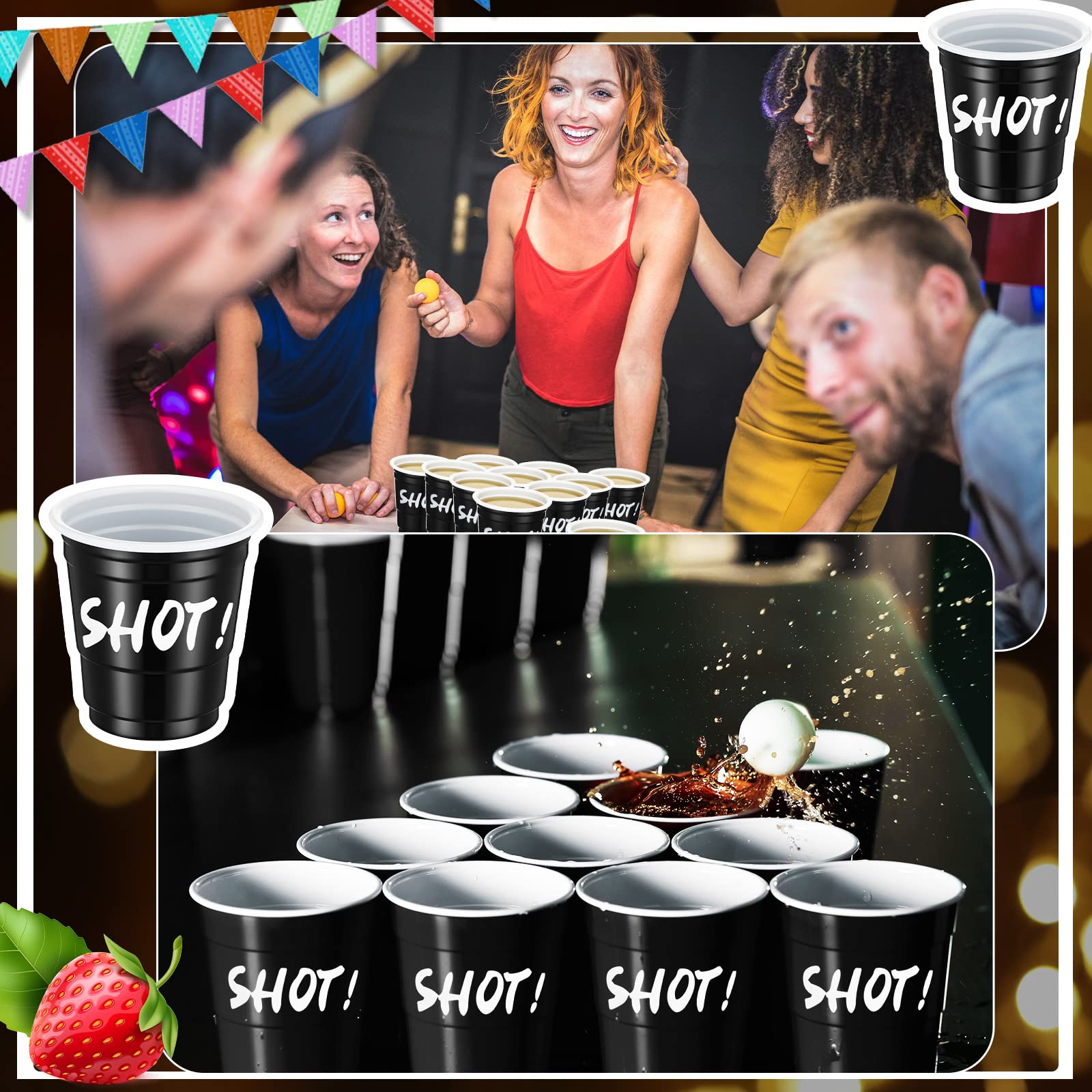 200 Pieces Disposable Shot Glasses 2 oz Shot Cups Plastic Party Favor Cups for Birthday Bachelorette Holiday Party Drinking Serving Snacks Samples Condiments and Tastings (Black)