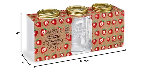 Bormioli Quattro STAGIONI-1L 365160-CBC Set of 3 Airtight Jars Transparent