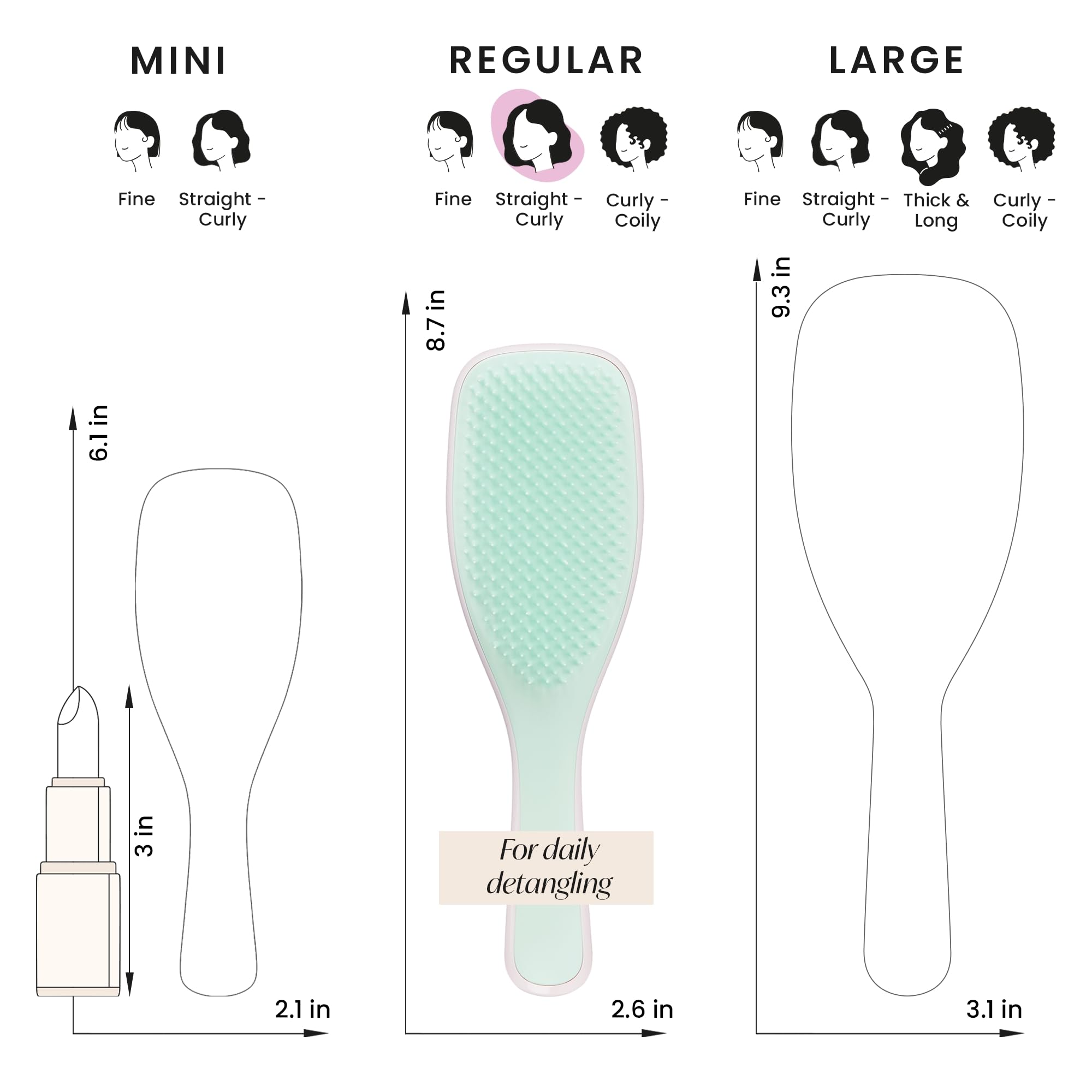 Tangle Teezer Ultimate Detangler Hairbrush for Wet & Dry Hair, Eliminates Knots & Reduces Breakage for All Hair Types, Baby Pink & Mint