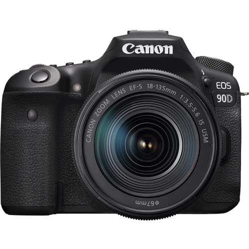 Canon EOS Rebel 90D DSLR Camera with 18-135mm+Commander Starter Kit+Lens Filters+Backpack+LED Light+Software+Shot-Gun Microphone+2x64Memory Cards+Tripod (33PC) (Renewed)