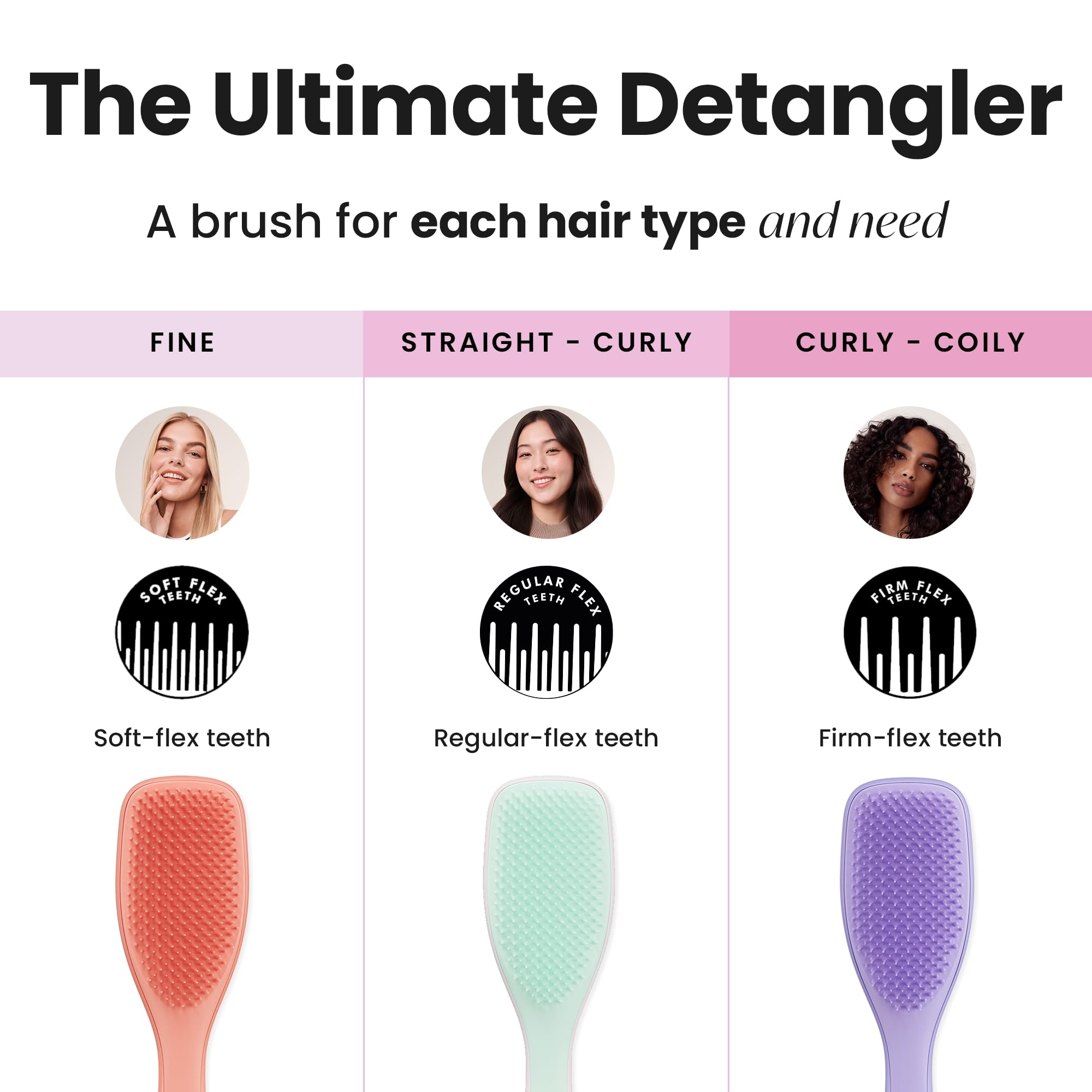 Tangle Teezer Ultimate Detangler Hairbrush for Wet & Dry Hair, Eliminates Knots & Reduces Breakage for All Hair Types, Baby Pink & Mint