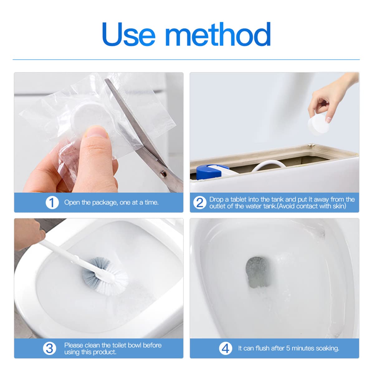 KIISIISO Toilet Bowl Cleaners Tablets(12 Pack), Household Lime Rust Removers, Automatic Toilet Tank Cleaner, with Sustained Release Technology for Bathroom Cleaners
