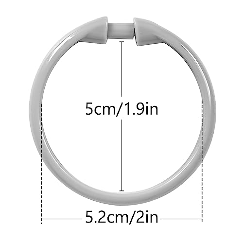 Qulable Grey Shower Curtain Hooks Rings, 12 Pcs Circular Plastic Shower Curtain Rings for Bathroom, Plastic Shower Curtain Hooks for Shower Curtain Rod, Shower Hooks Rings for Shower Curtain
