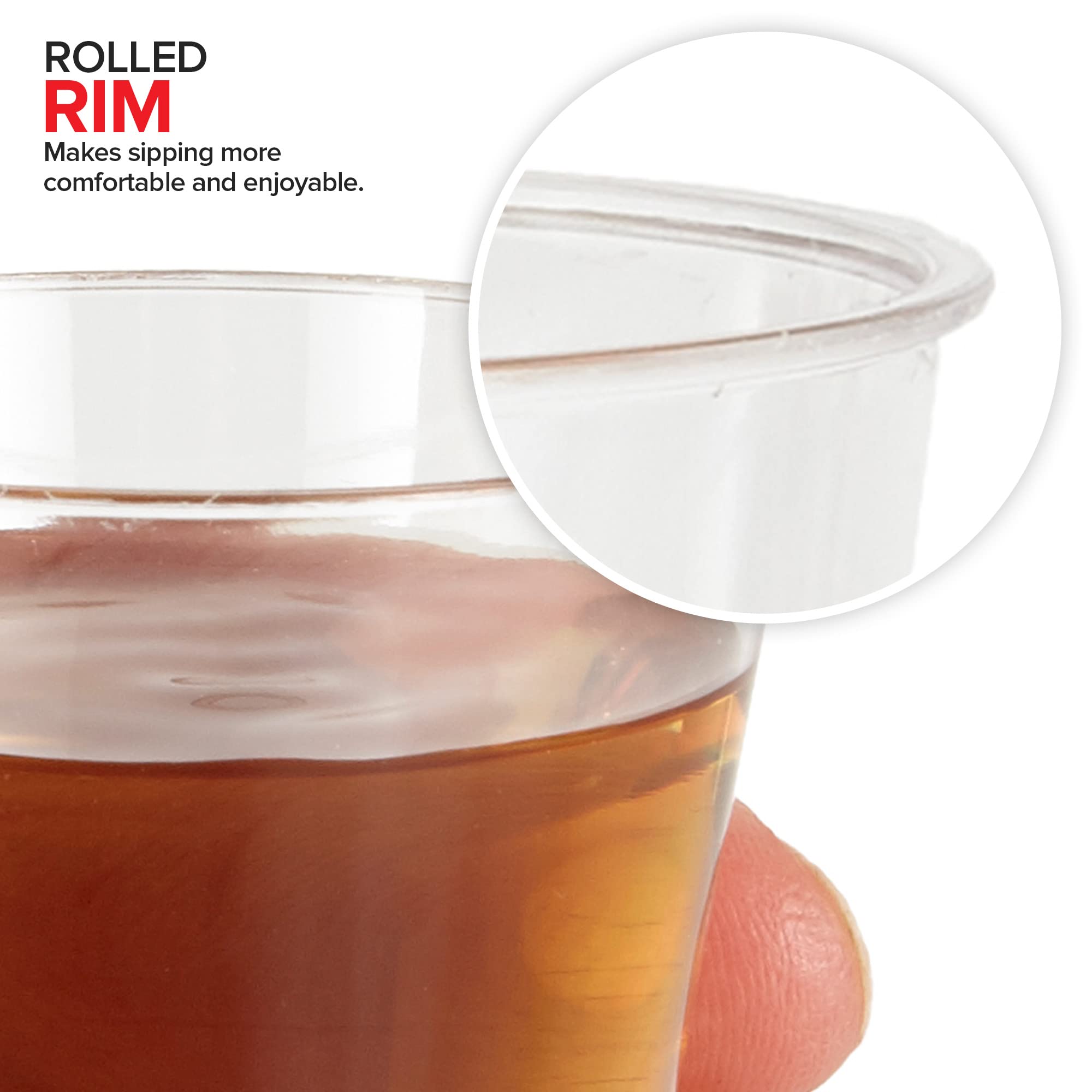 Stock Your Home 2 oz Shot Glasses - 100 Mini Plastic Shot Glasses (2oz) Clear Disposable Cups for Jello Shots, Wine Tasting, Liquor, Whiskey, Pudding, Sample Cup for Halloween and Elegant Parties