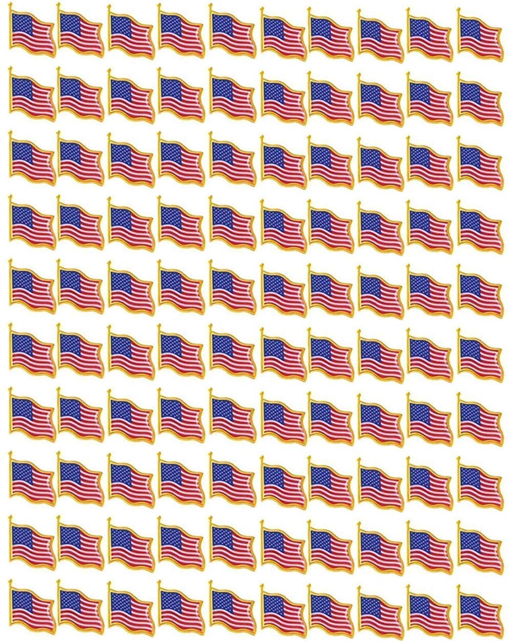 TANG SONG 50PCS American Flag Lapel Pins - Solid Metal USA Flag Lapel Pins Badge Pins brooch For Suit Jacket