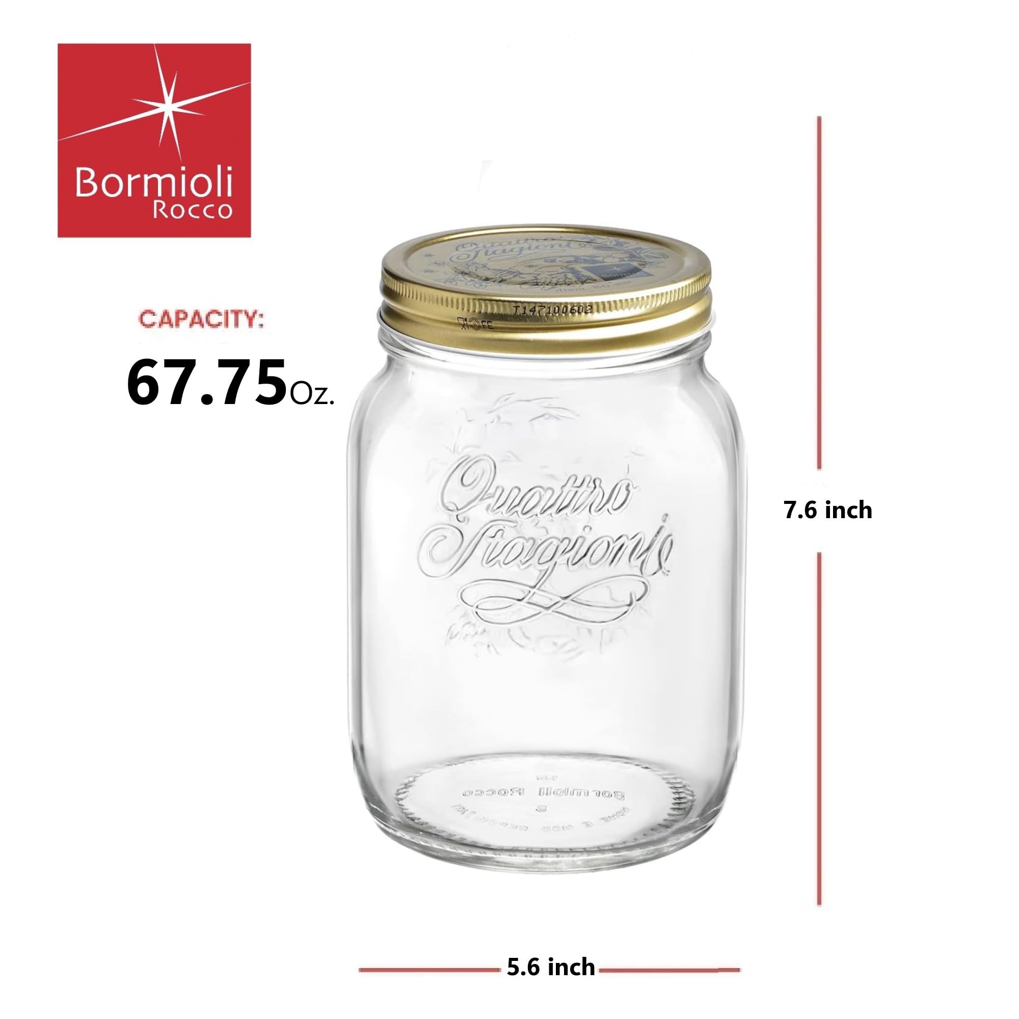 Bormioli Rocco Quattro Stagioni Maxi Collection - Jar - 2 Liter (67.75 oz.)