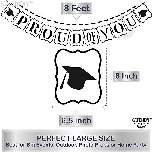 We Are So Proud Of You Banner - No DIY, Black and White Graduation Decorations 2023 | Graduation Banner for Class of 2023 Decorations | Congratulations Decorations | Graduation Party Decorations 2023