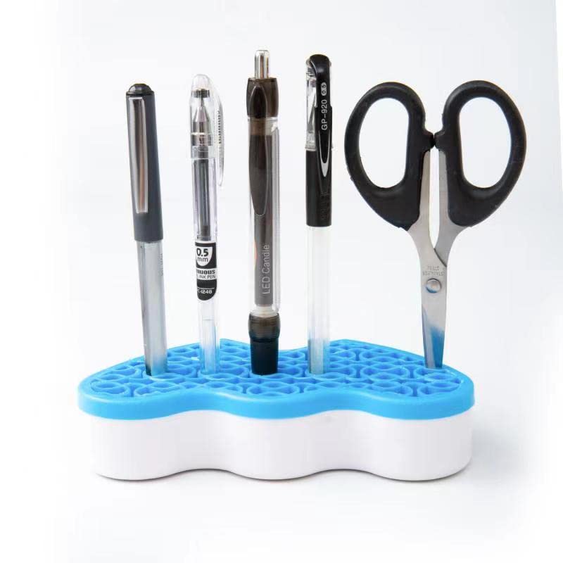 goldenstrawberry GOLDEN STRAWBERRY 2 PCS Silicone Makeup Brush Holder Cosmetic Storage Box Multipurpose Painting Pen Stand Holder (Blue)