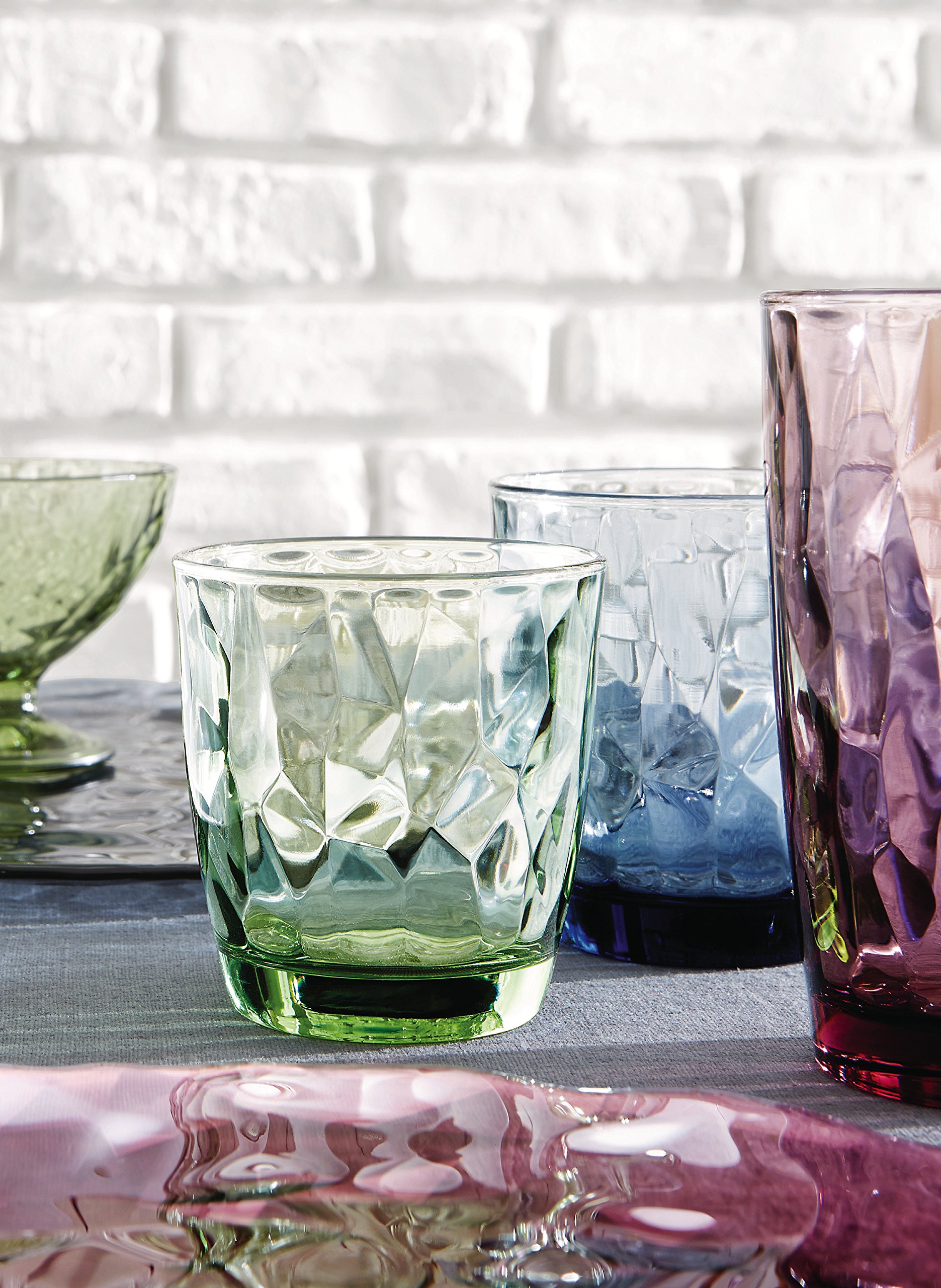Bormioli Rocco Diamond DOF Ocean Glass, Set of 4, 4 Count (Pack of 1), Blue