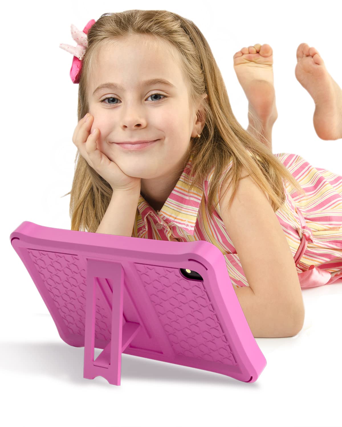 Kids Tablet, 8 inch Tablet for Kids, 2GB RAM 32GB ROM Android Tablets IPS Screen 1280x800, Iwawa & Parent Control Toddler Tablet, WiFi, Dual Camera, 4300mAh Battery, Shockproof Case, Pink