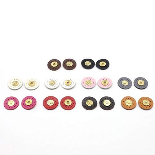 EXCEART Purse Wallet 2 Pair Magnetic Buckle Bag Button Purse Snap Closure Purse Handbag Fastener Replacement for DIY Purse Bag Clothes Leather Accesories Brown Yellow Round Purse