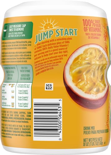Tang Vitamins Passion Fruit Sweetened Powdered Drink Mix 1 Count 18 oz Canister