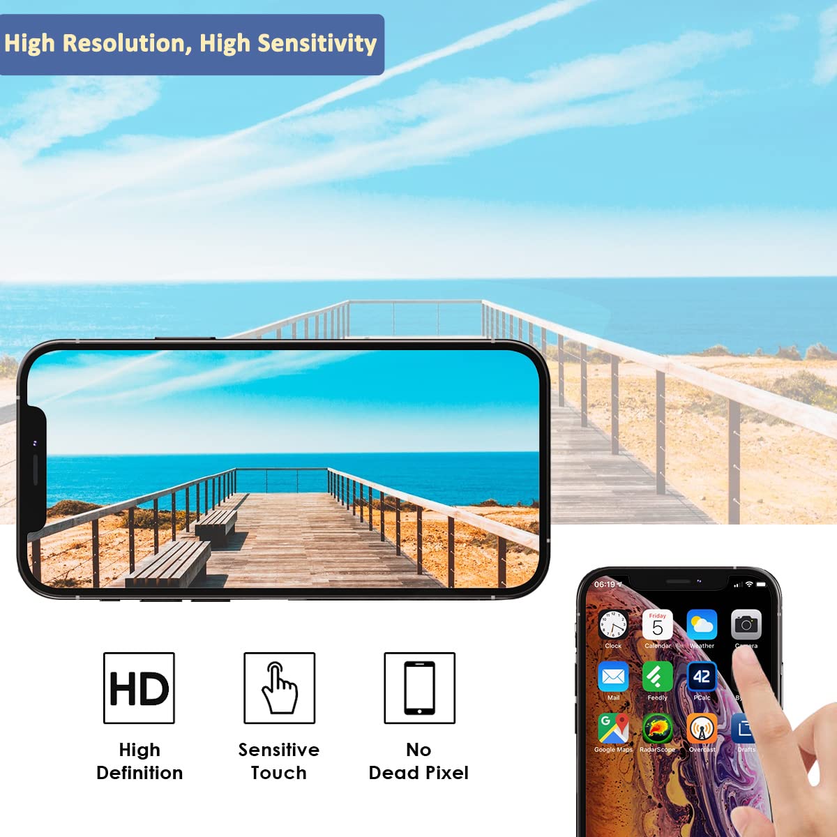 Yodoit for iPhone 11 Screen Replacement Kit Full HD COF LCD Display 3D Touch Digitizer Frame Full Assembly with Repair Tool for Model A2111, A2223, A2221 Black 6.1inch