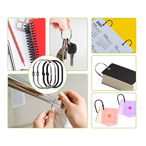 12Pcs Shower Curtain Hooks Rings Rustproof Shower Curtain Hooks Metal Wide Oval Shower Hooks for Bathroom Decorative Metal Shower Ring Hooks for Shower Rods Curtains (Black)