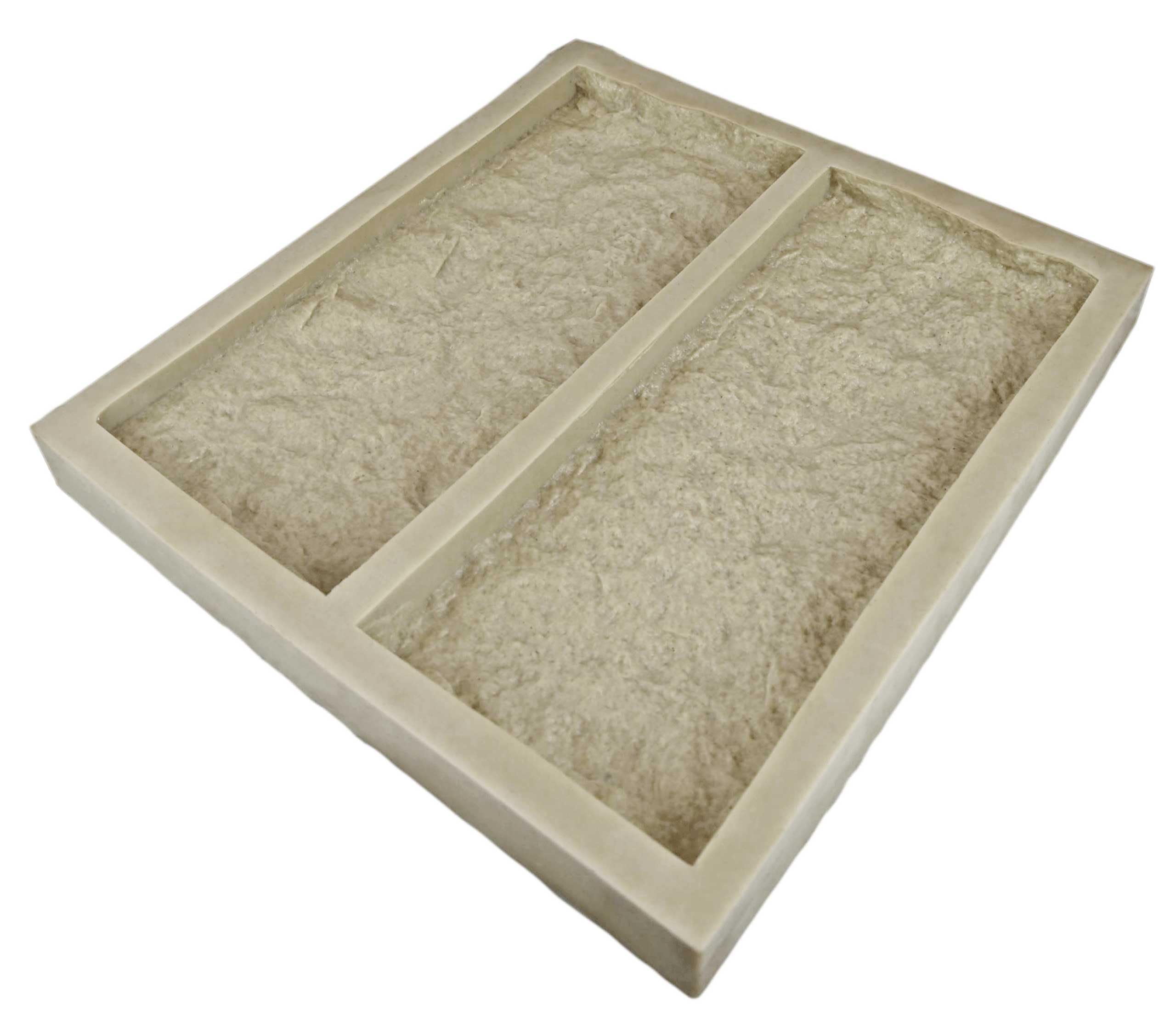 Stone Veneer Rubber Molds for Concrete, XL Cut Limestone Mold, Creates Two 18.5" x 8" x 1.75" Stones