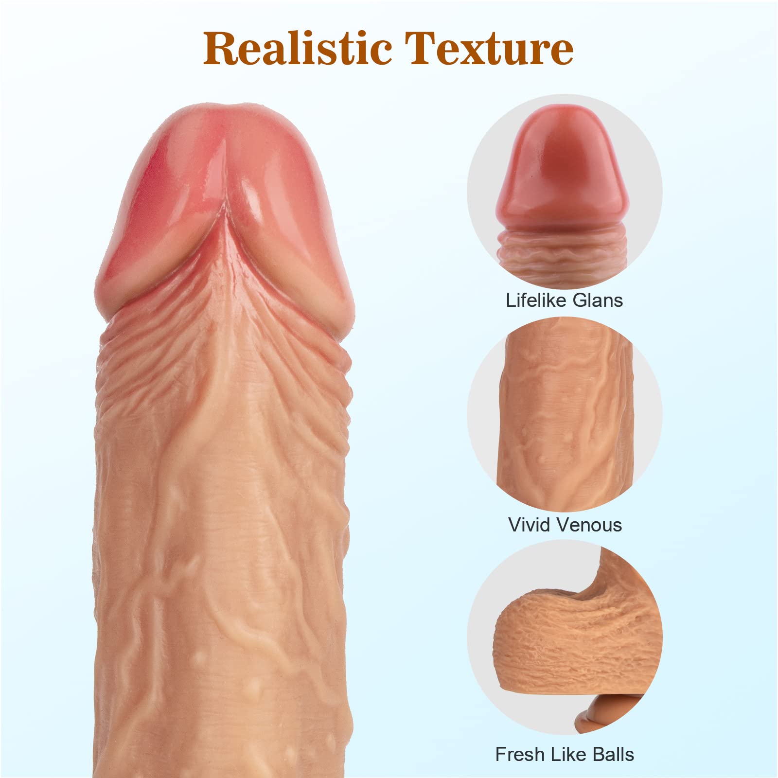 8.5 Inch Thrusting Realistic Dildo for Women with 3 Telescopic Speeds 9 Vibration Modes Independently Remote Control, Silicone Vibrator for G Spot Clitoral Anal Stimulation Huge Penis Adult Sex Toy