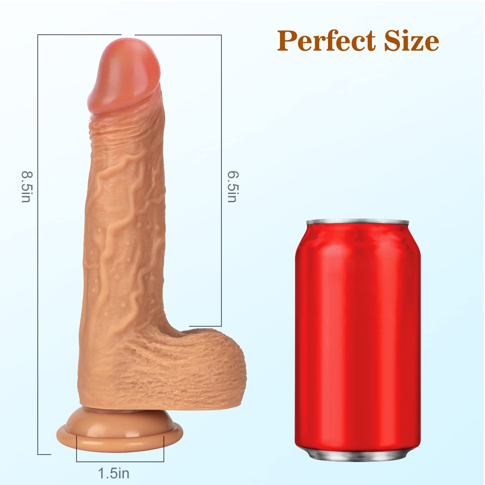 8.5 Inch Thrusting Realistic Dildo for Women with 3 Telescopic Speeds 9 Vibration Modes Independently Remote Control, Silicone Vibrator for G Spot Clitoral Anal Stimulation Huge Penis Adult Sex Toy