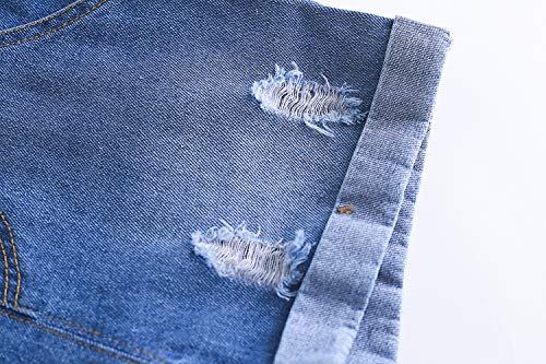 KIDSCOOL SPACE Baby Girl Boy Jean Overalls,Toddler Summer Denim Shortall,Blue,18-24 Months