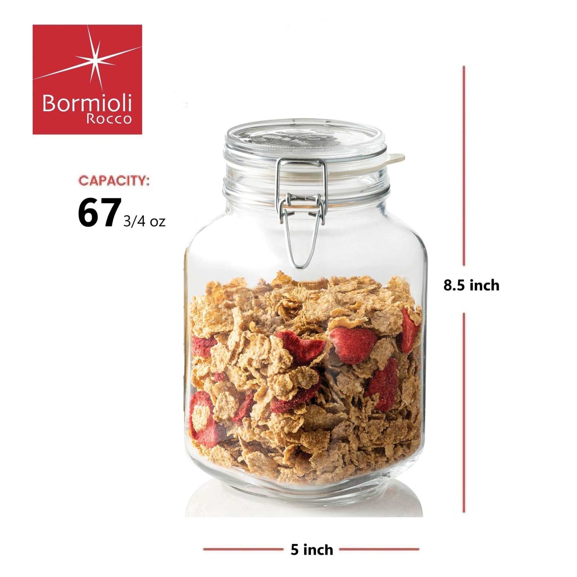 Bormioli Rocco SYNCHKG017035 Fido Glass Canning Jar Italian