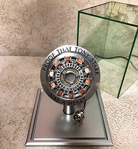 Lonyiabbi 1:1 Arc Reactor MK1 Model LED Light Vibration Sensing Control USB Interface Finished Product Display Box Toys Gift (MK1)