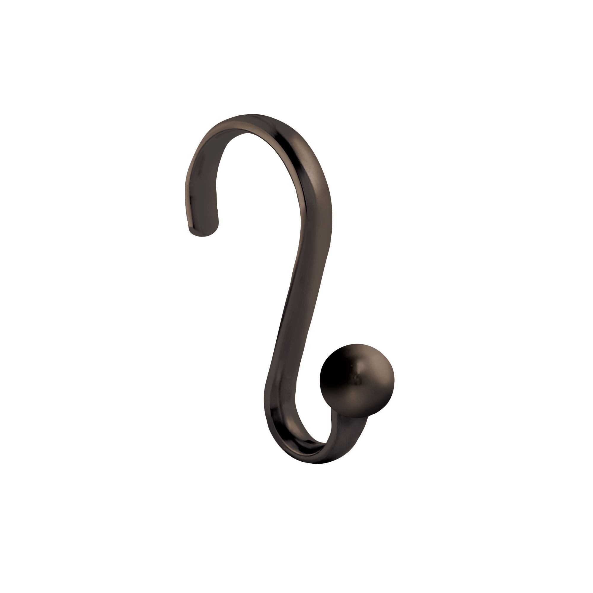 iDesign Metal Shower Curtain Hooks, The Axis Collection – Set of 12, Bronze