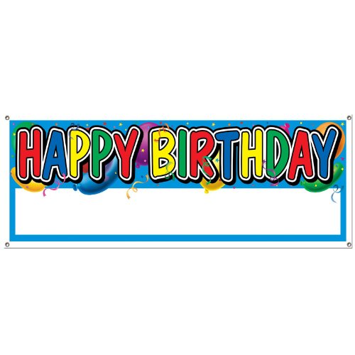 Beistle Multicolor Customizable Happy Birthday Banner-1 Pc
