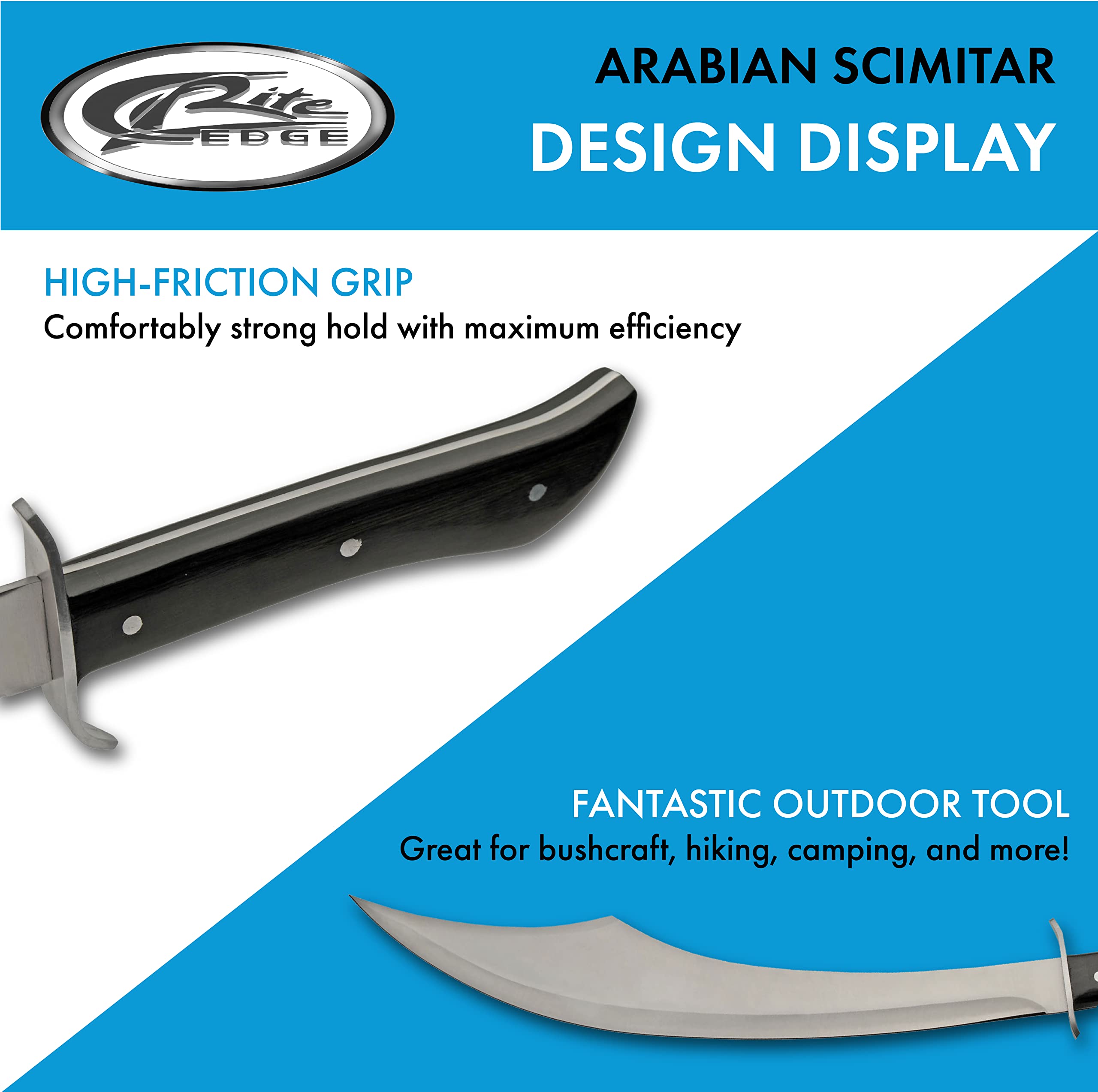 SZCO Supplies 926962 ABS Handled Full Tang Arabian Style Scimitar Outdoor Machete with Sheath, Black, 25" Length