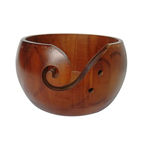 Natural Wooden Yarn Storage Bowl Organizer Knitted Crocheted Sewing Holders