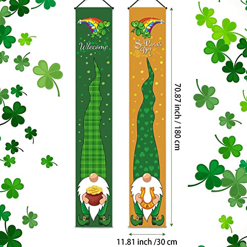 Viajero St. Patricks Day Decorations Banners Gnome Shamrock Welcome Hanging Signs