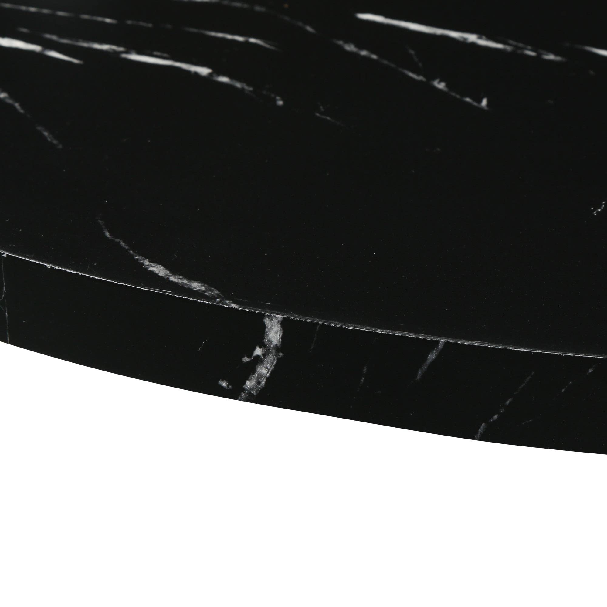 Uolfin Nesting Coffee Table, Marble Veneer Top, and Gold Foil Legs