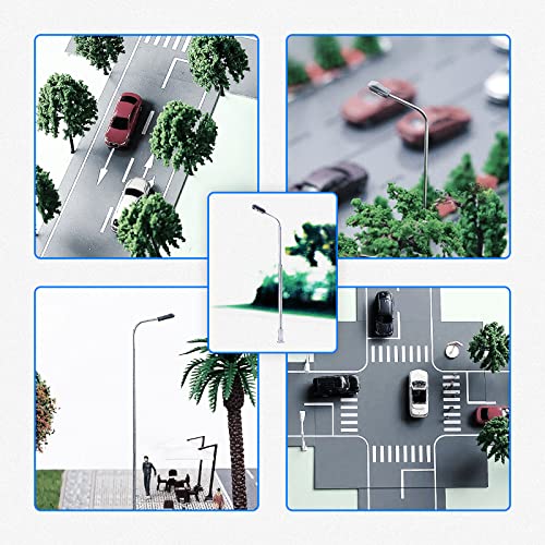 20Pcs Model Railway Train Model Street Lights LED Dual Lampposts HO OO Scale LEDs Dual Heads Gauge Model Street Light Layout