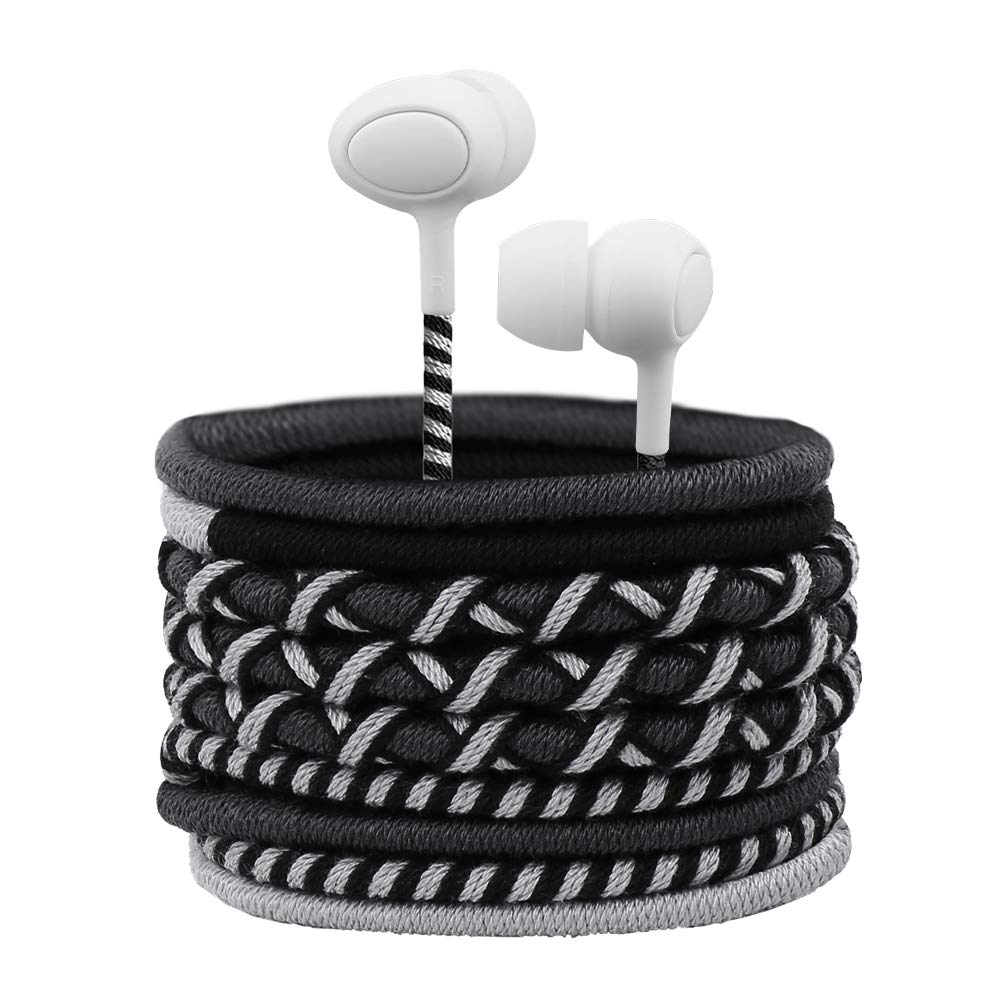 URIZONS Rope Braided Earphones with Mic, Kids Earbuds, in-Ear Lighting Headphones,Tangle-Free Cord Wrapped for iPhone 7, 8,11,12.14,XR MAX