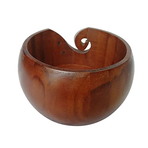 Natural Wooden Yarn Storage Bowl Organizer Knitted Crocheted Sewing Holders