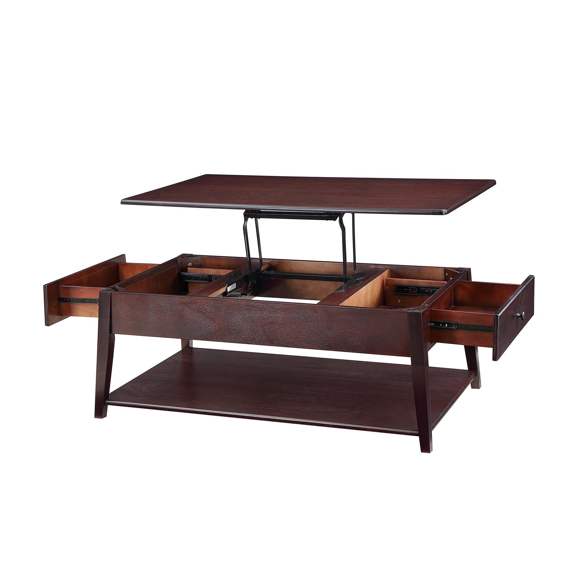 Uolfin Lift Top Coffee Table for Living Room, MDF Veneer Oak, 47.5" L Ă 23.5âW Ă 18.5âH