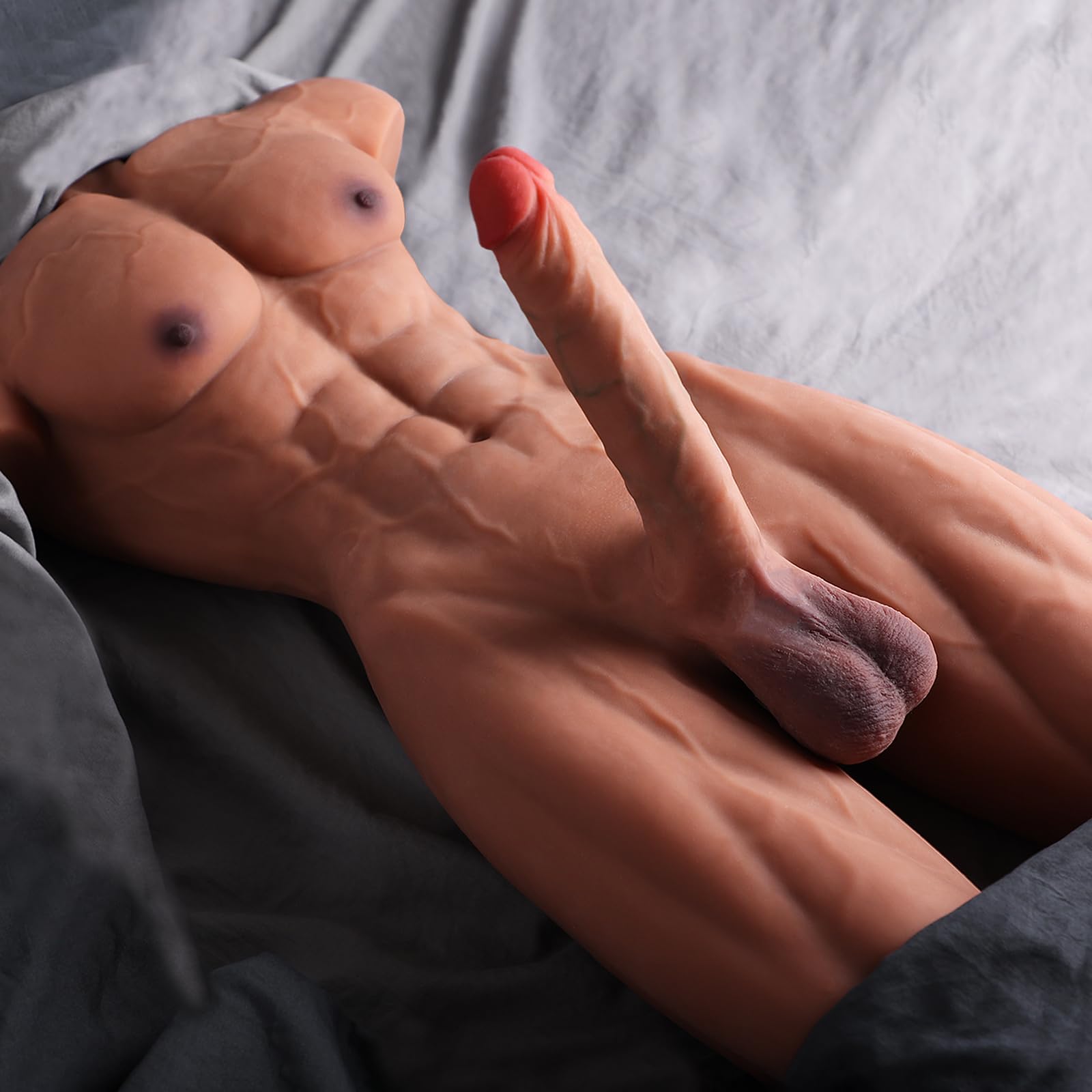 35LB Male Sex Doll with Big Penis for Women, Huge Dildo Torso Sex Doll with Realistic Anal Hole for Gay Men, Adult Sex Toy Half Body with Muscle abs and Legs for Felmale