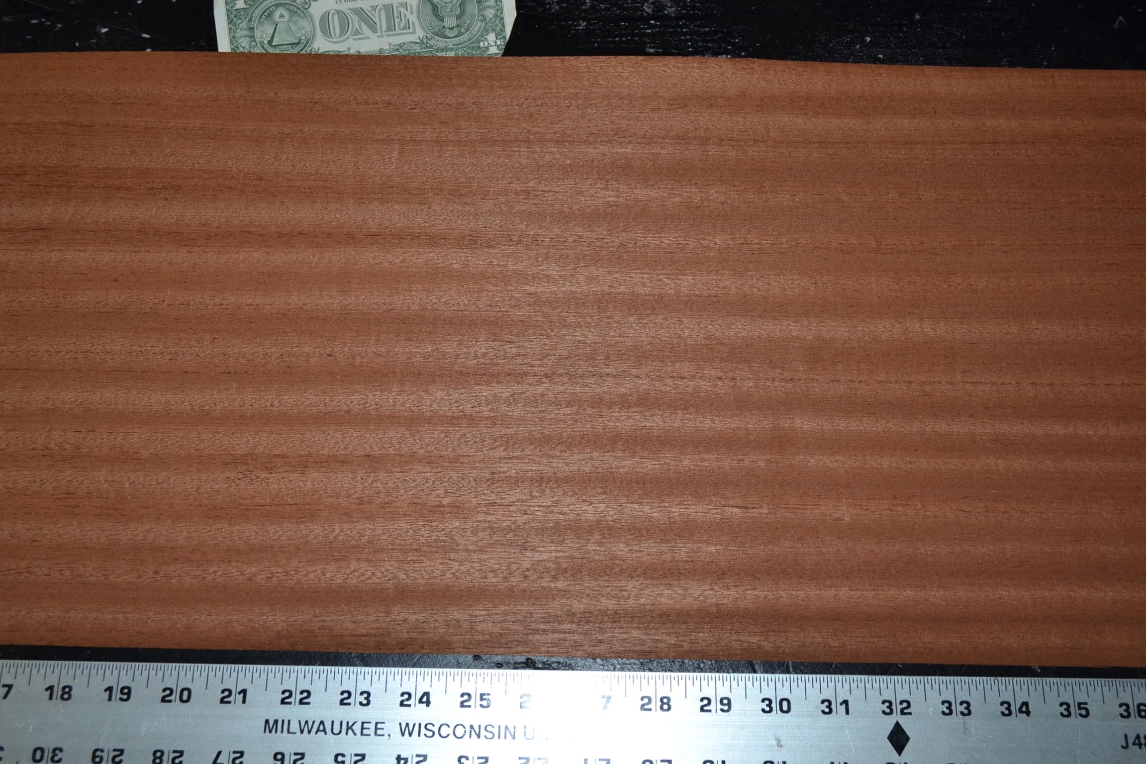 Sapele Raw Wood Veneer Sheet 11.5 x 46 inches 1/42nd