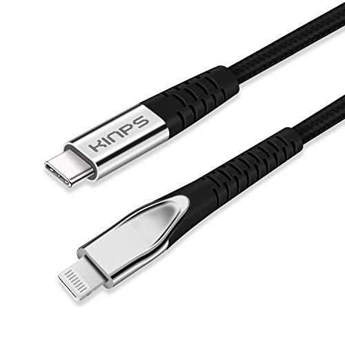 KINPS MFI Certified (10ft/3m) USB C to Lightning Fast Charging Cable Compatible with iPhone 12/11/11Pro/11 Pro Max/XS MAX/XS/XR/X, Supports Power Delivery(for Use with Type C Chargers), Black