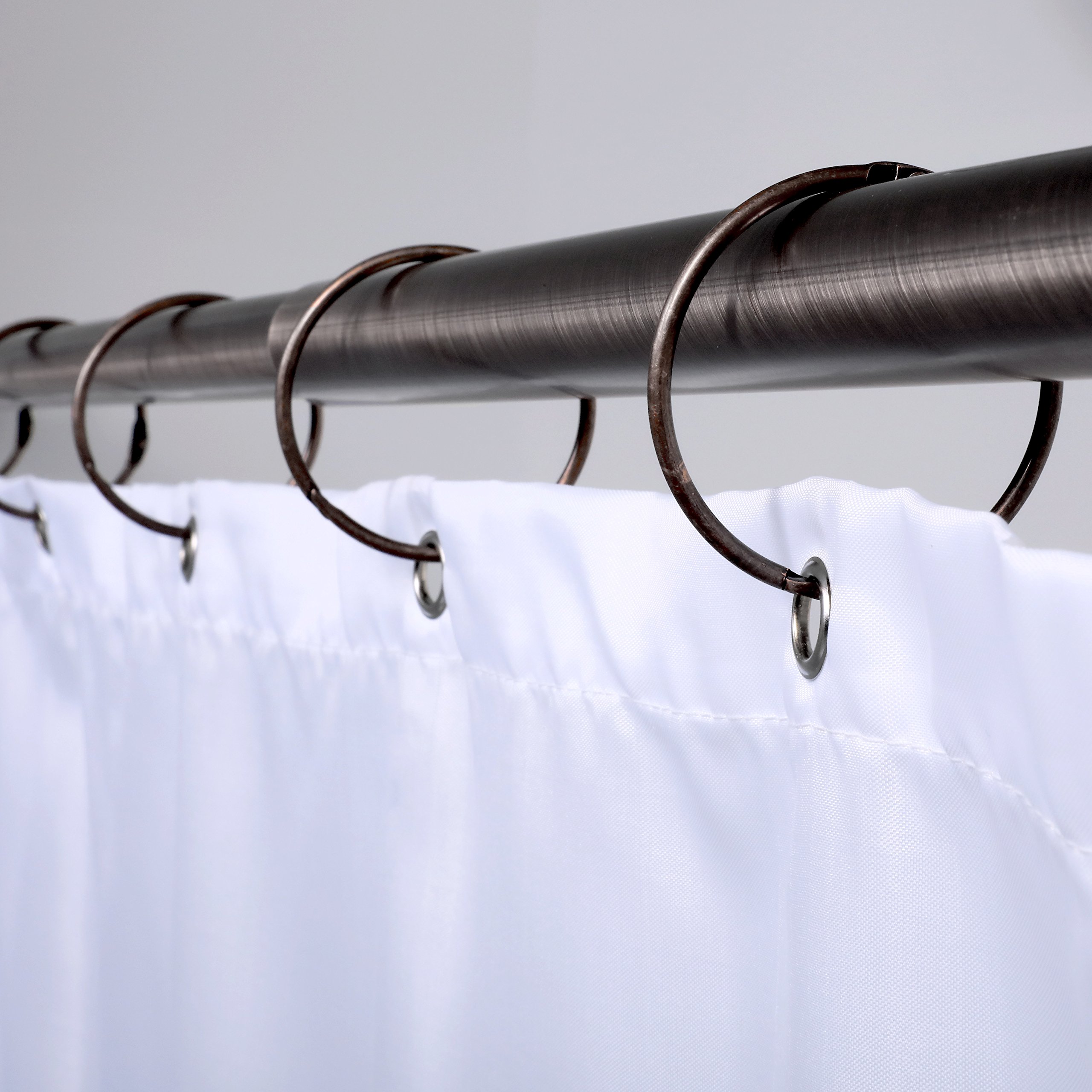 SlipX Solutions Simple Slide Shower Curtain Rings Provide Effortless Gliding on Standard Shower Rods (Rust Resistant, Snap Closure) (12, Oil Rubbed Bronze)