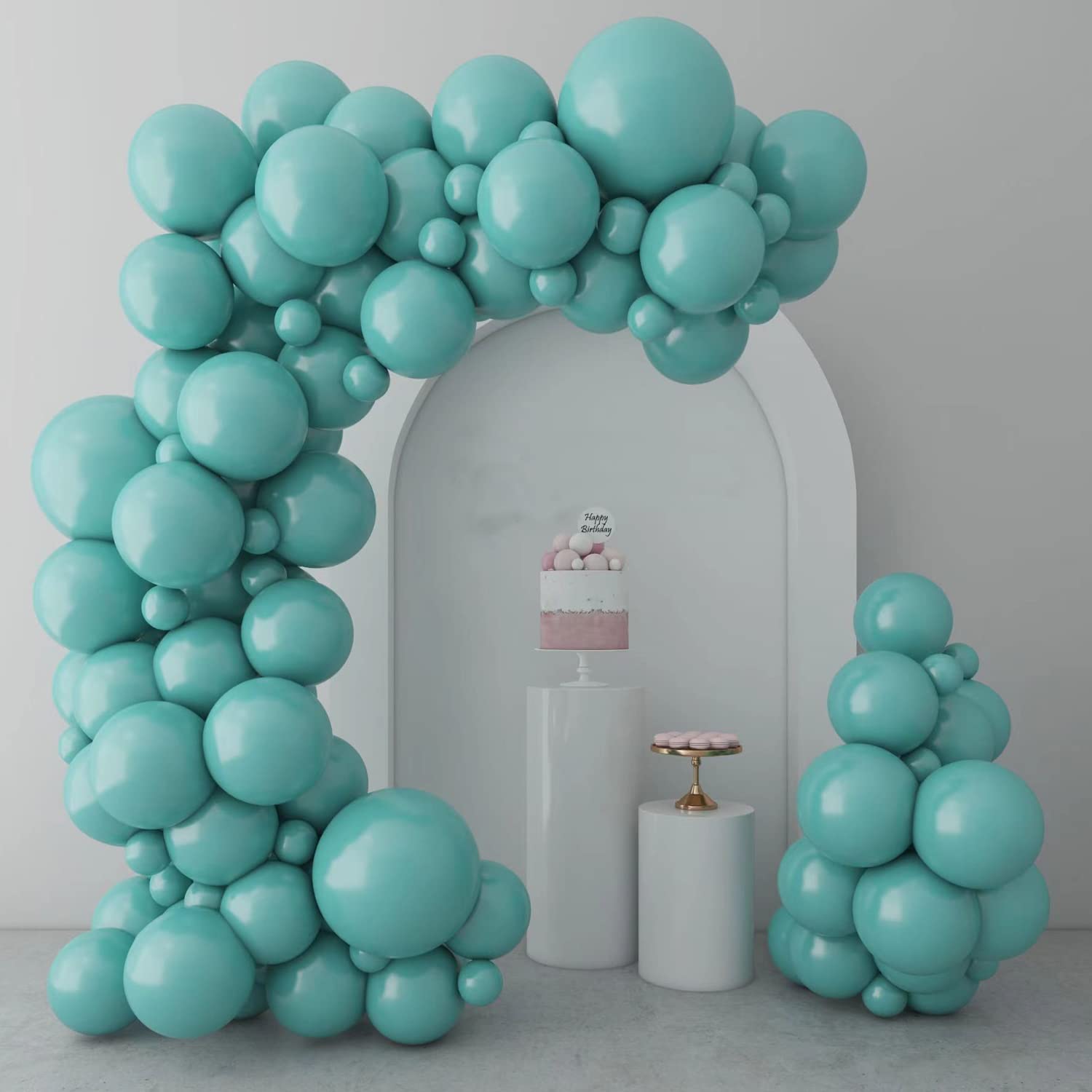 Teal Balloons Happy Birthday Decoration 73pcs 5/10/12/18 inch Assorted Sizes Turquoise Tropical Hawaii Flamingo Party Balloons