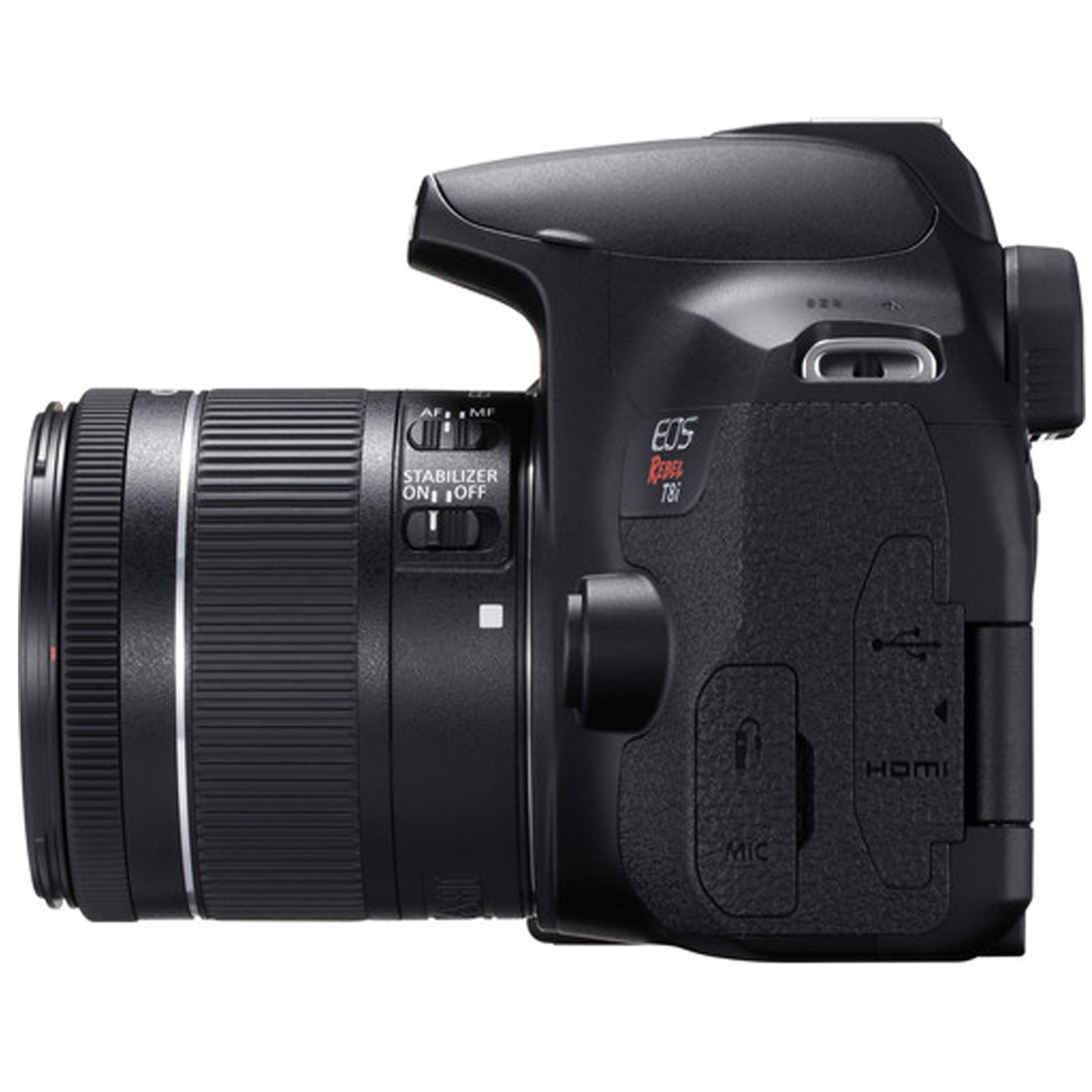 Canon EOS Rebel T8I DSLR Camera w/EF-S 18-55mm F/4-5.6 STM Zoom Lens + 75-300mm F/4-5.6 III Lens + 64GB Memory, Case, Tripod, Flash, Remote, and More (34pc Bundle) (Renewed)