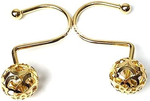 12 Count Gold Shower Curtain Rings Hooks Easy Roller Ball Shower Curtain Rings Hooks