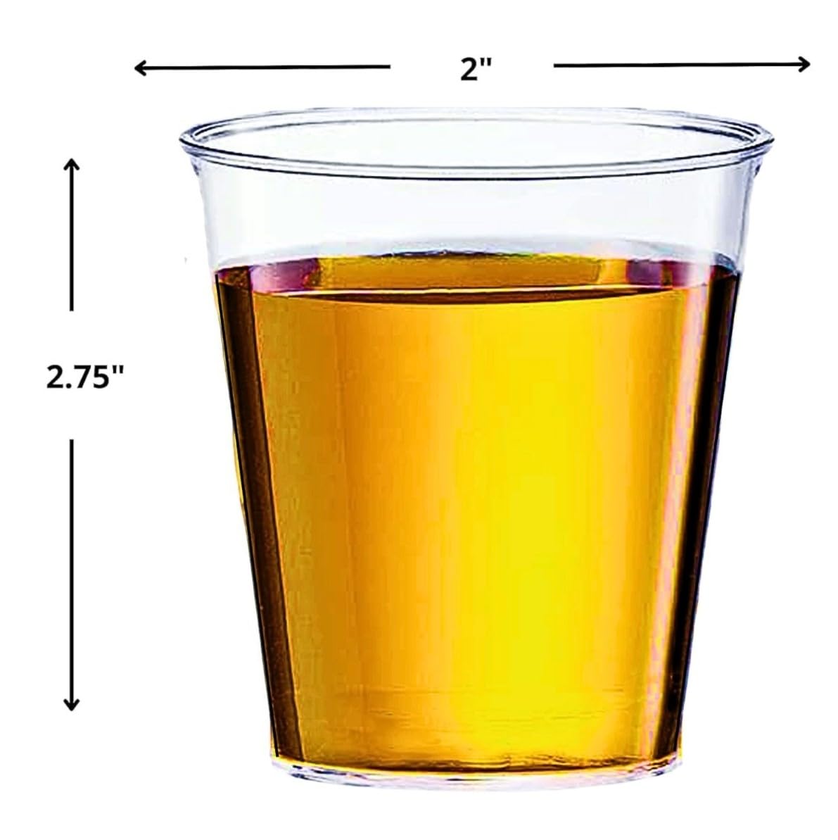 Green Direct 2 oz. Plastic Shot Glasses Disposable Clear Cups - Pack of 100, Small Plastic Cups for Vodka, Whiskey, Tequila, Wine, and Jello Shots, Mini Party Sample and Tasting Cups
