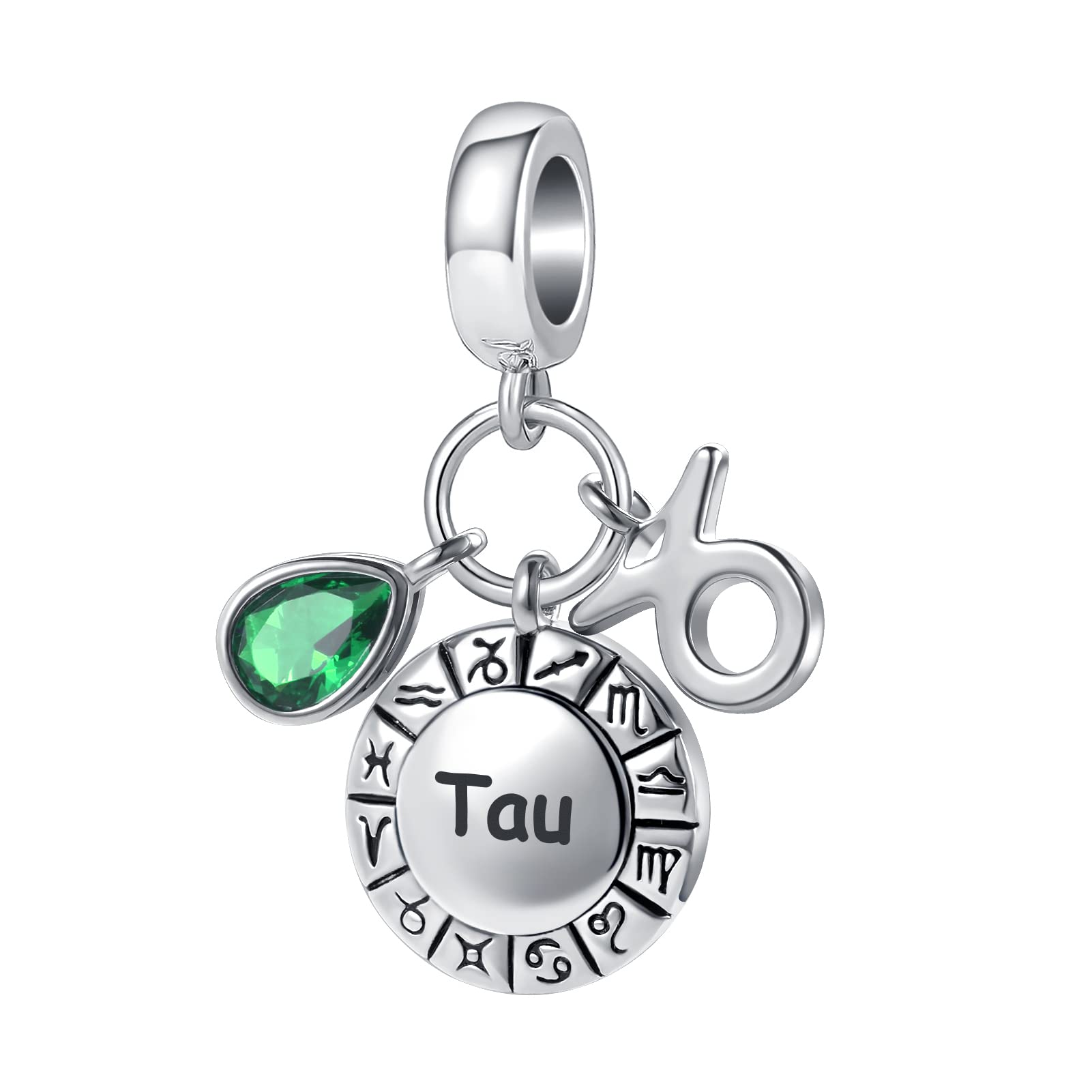 MZC Jewelry Taurus Constellation Charm for Pandora Bracelets Horoscope Zodiac Sign April May Birthstone Birthday Dangle Bead for Mom, Copper