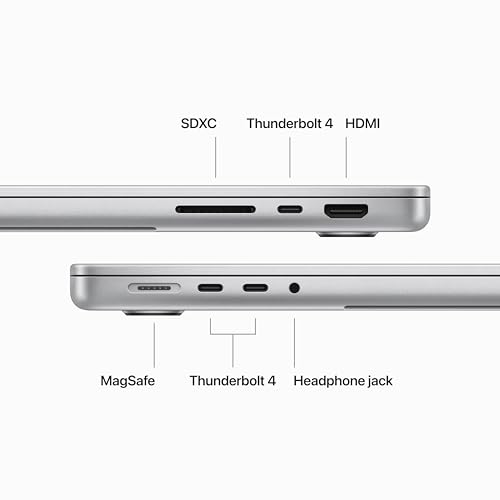 Apple 2023 MacBook Pro Laptop M3 Pro chip with 12‑core CPU, 18‑core GPU: Built for Apple Intelligence, 14.2-inch Liquid Retina XDR Display, 18GB Unified Memory, 1TB SSD Storage; Silver
