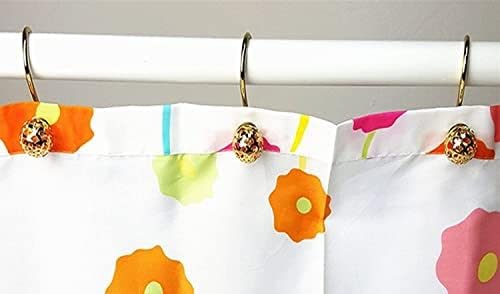 12 Count Gold Shower Curtain Rings Hooks Easy Roller Ball Shower Curtain Rings Hooks