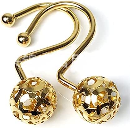 12 Count Gold Shower Curtain Rings Hooks Easy Roller Ball Shower Curtain Rings Hooks