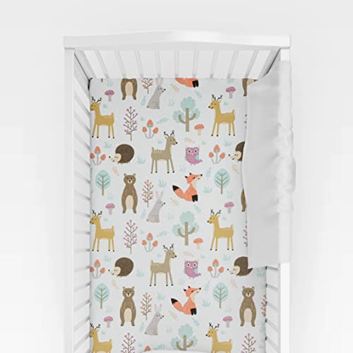 HOPPO Baby&Kids Pack n Play Fitted Pack n Play Playard Sheets Set-2 Pack Portable Mini Crib Sheets, Playard Mattress Cover Soft Cotton, Jungle, Forest & Animals